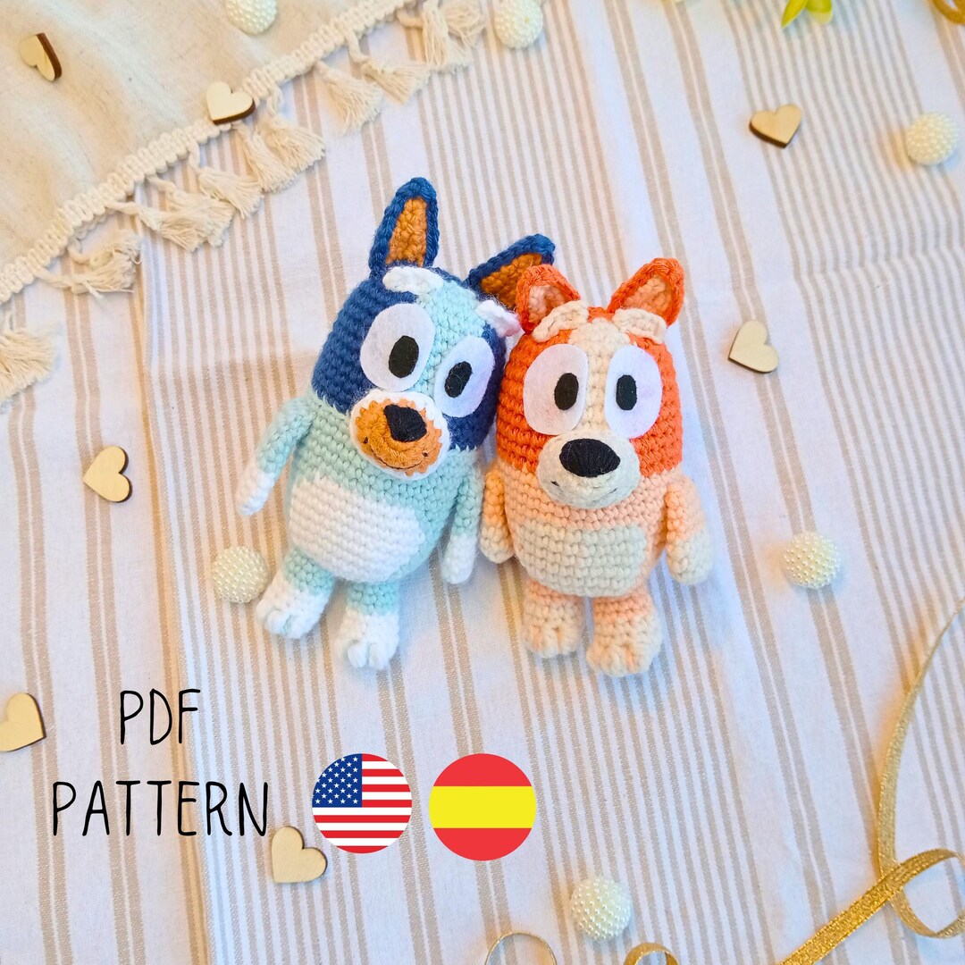 Crochet Pattern Bluey Bingo Mini, Amigurumi Pattern Bluey and Bingo ...