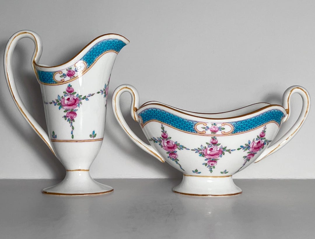 1920s MINTON Persian Rose older Cream & Sugar / Very Rare Shapes ...