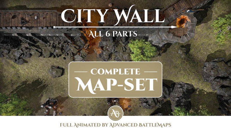 Animated Battlemap City Wall Complete Map-set Dungeon and Dragons - Etsy