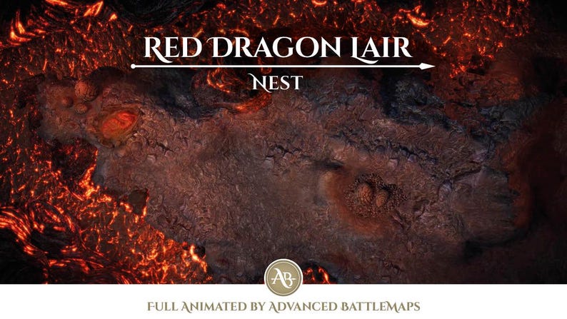 Animated Battlemap | Red Dragon Lair - Complete Map-set - Dungeon and ...