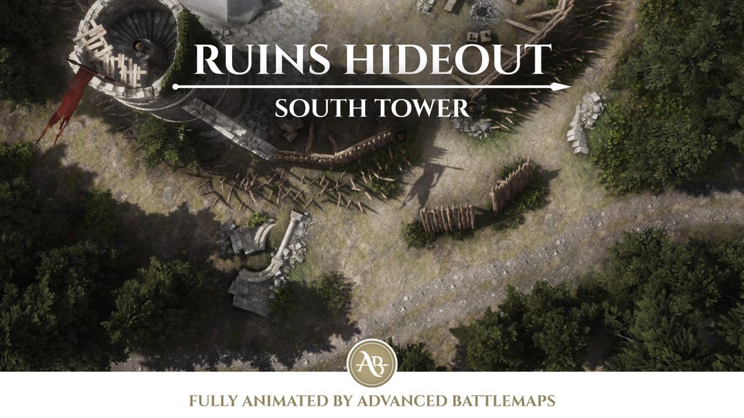 Animated Battlemap | Ruins Hideout - Part 1/5 South Tower - Dungeon and ...