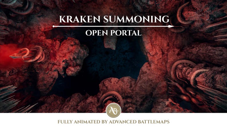 Animated Battlemap | Kraken Summoning - Part 4/4 Open Portal - Dungeon ...