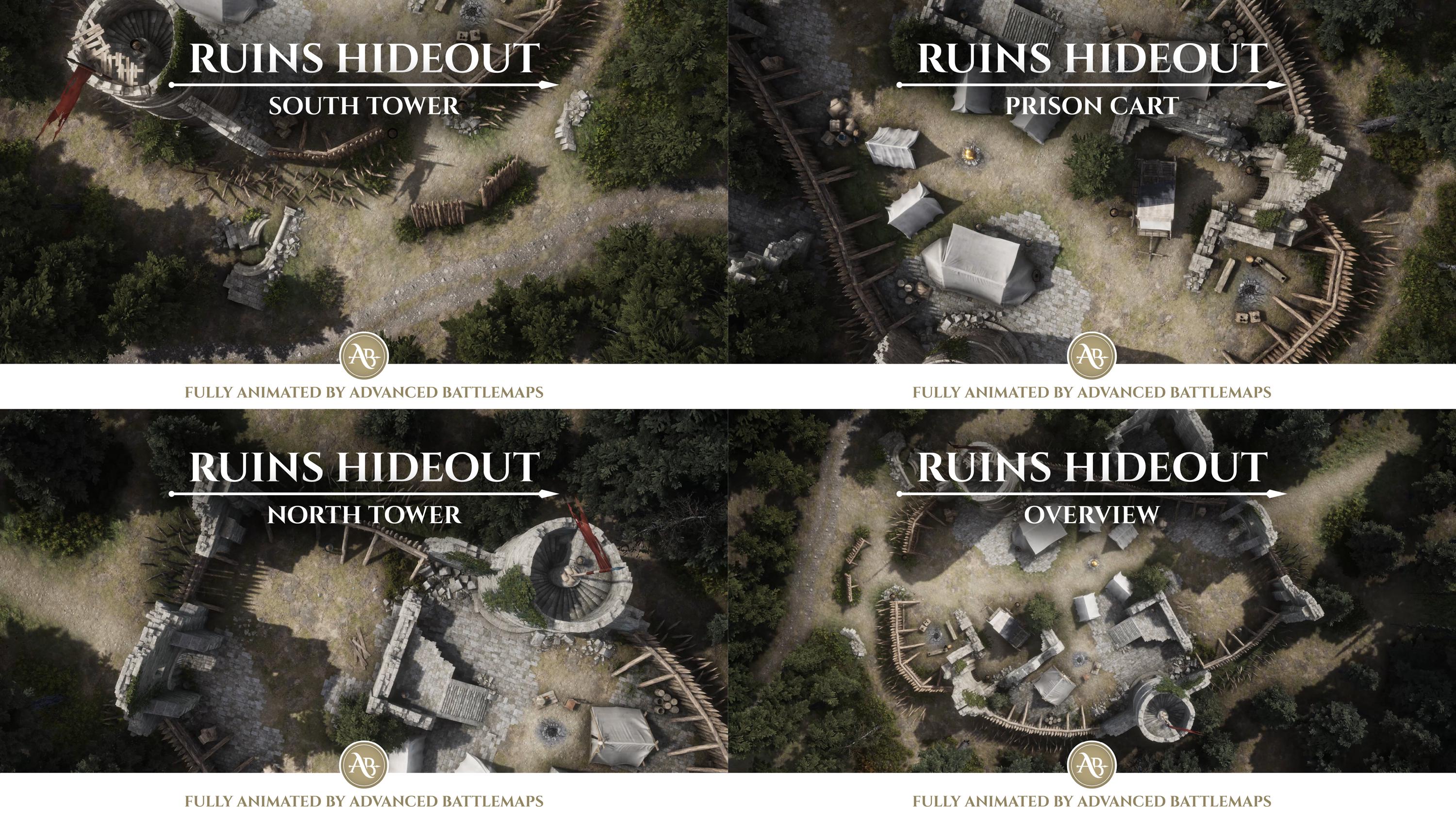 Animated Battlemap | Ruins Hideout - Complete Map-set - Dungeon and ...