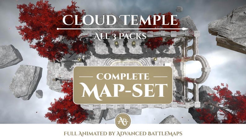 Animated Battlemap Cloud Temple Complete Map-set Dungeon and Dragons - Etsy