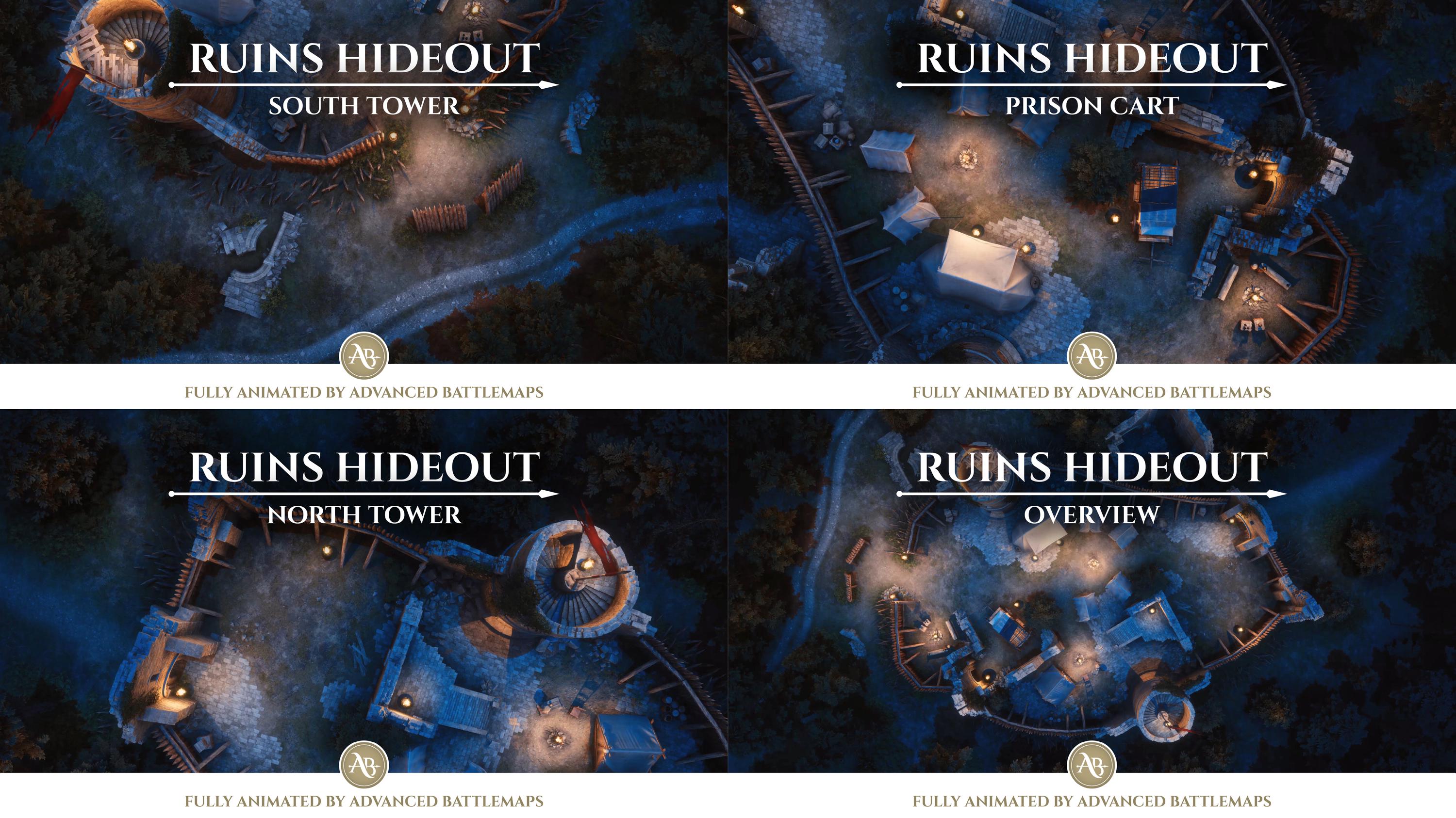 Animated Battlemap | Ruins Hideout - Complete Map-set - Dungeon and ...