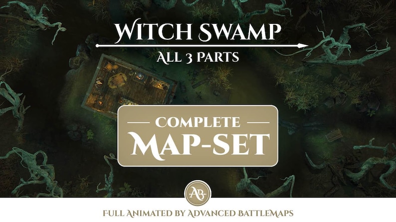 Animated Battlemap Witch Swamp Complete Map-set Dungeon and Dragons - Etsy