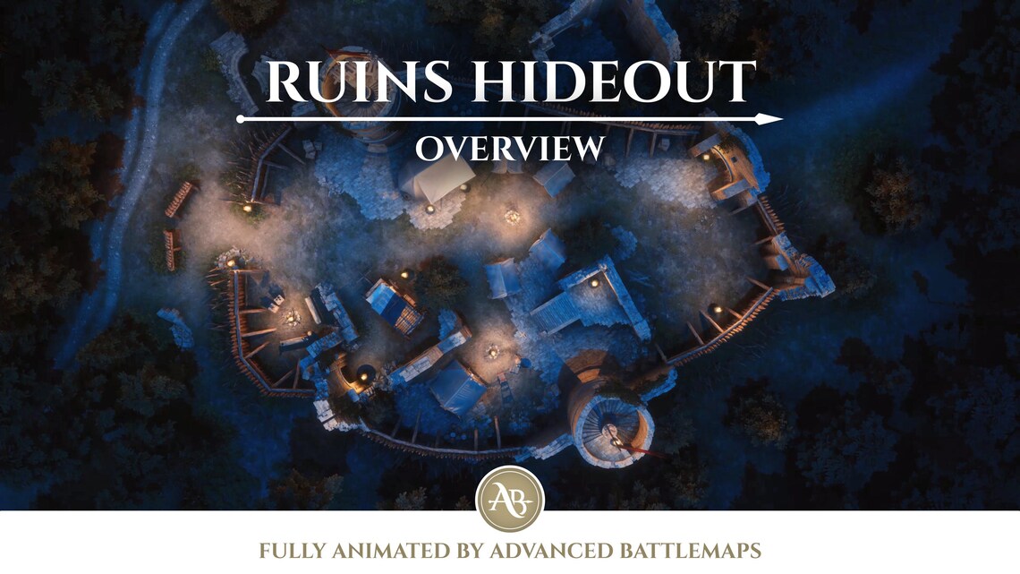 Animated Battlemap | Ruins Hideout - Complete Map-set - Dungeon and ...