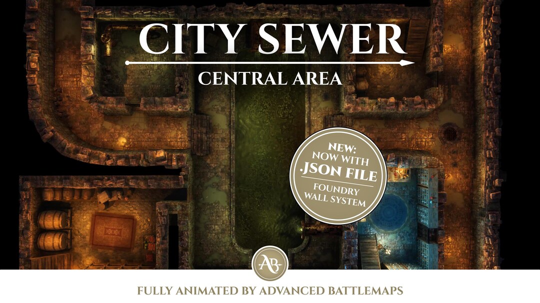 Animated Battlemap | City Sewer - Part 2/4 Central Area - Dungeon and ...