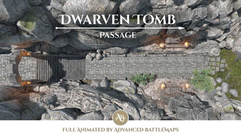 Animated Battlemap | Dwarven Tomb - Part 4/12 Passage - Dungeon and ...