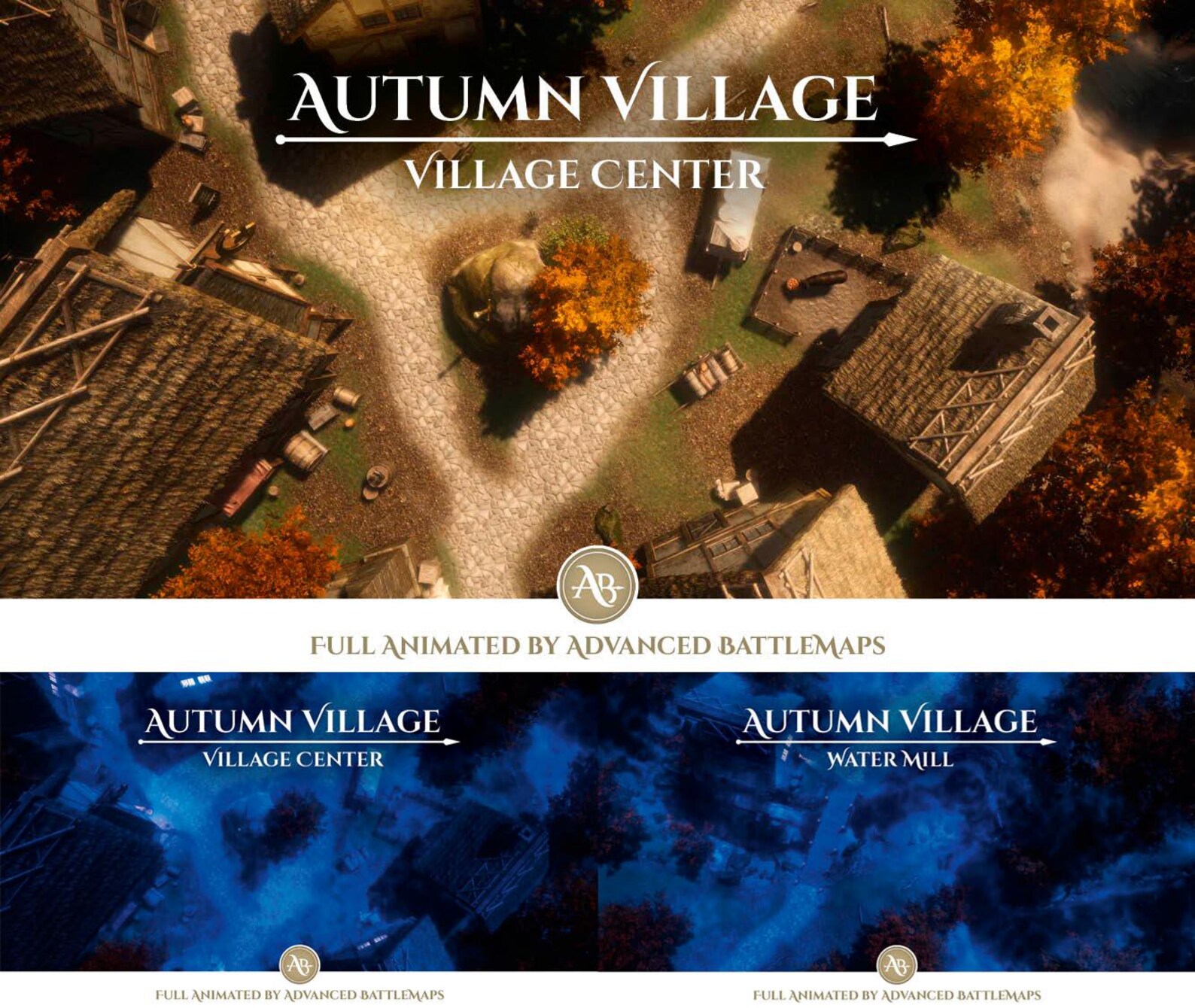 Animated Battlemap Autumn Village Complete Map-set Dungeon and Dragons ...