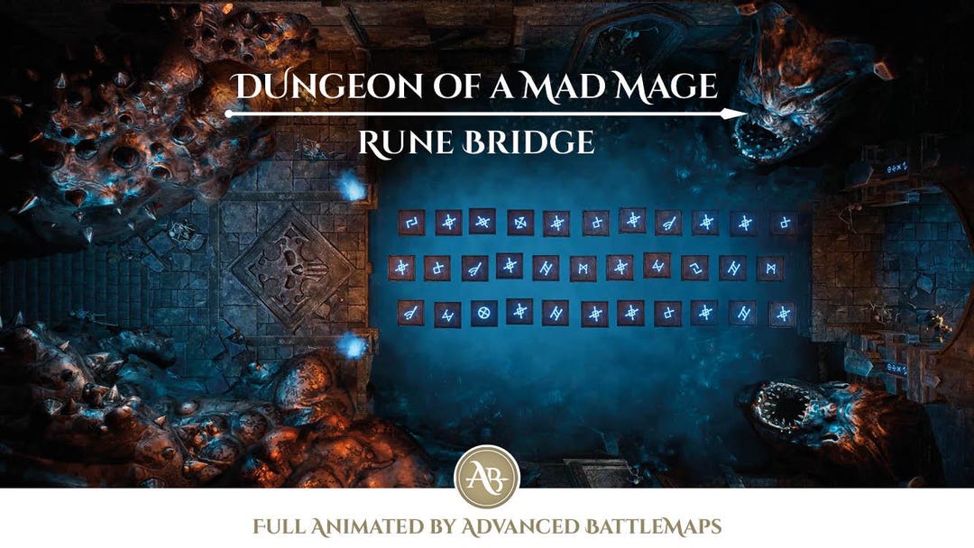 Animated Battlemap | Dungeon of A Mad Mage - Part 2/9 Rune Bridge ...