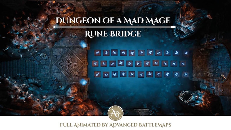 Animated Battlemap | Dungeon of A Mad Mage - Part 2/9 Rune Bridge ...