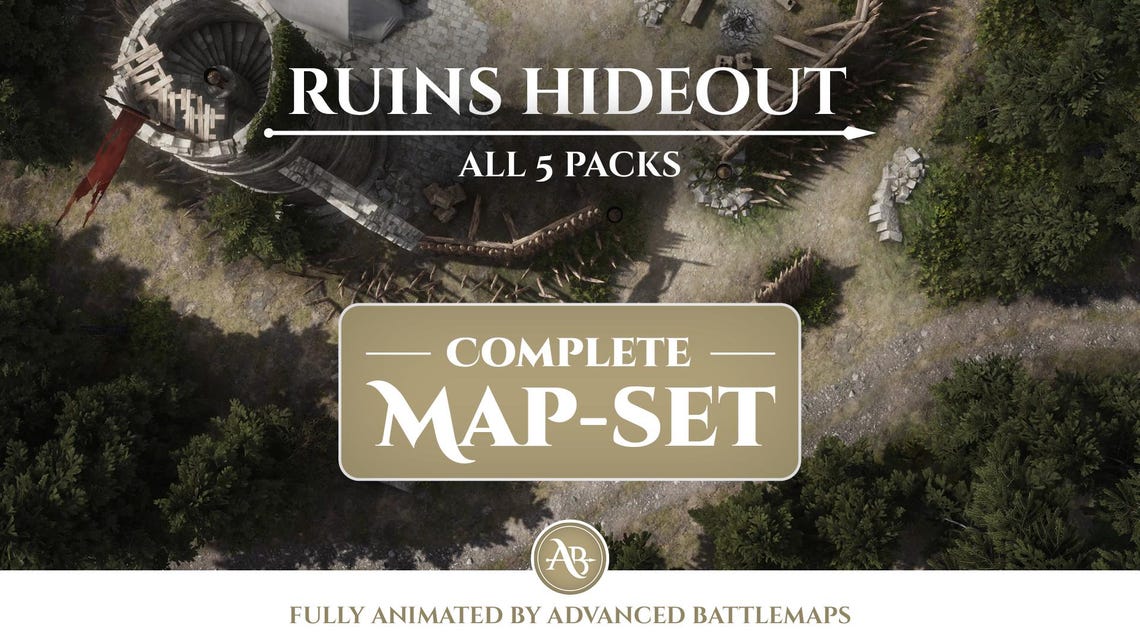 Animated Battlemap | Ruins Hideout - Complete Map-set - Dungeon and ...
