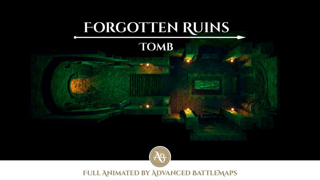 Animated Battlemap | Forgotten Ruins - Part 3/3 Tomb - Dungeon and ...