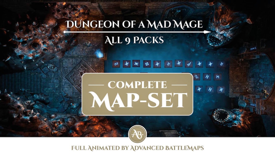 Animated Battlemap | Dungeon of A Mad Mage - Complete Map-set - Dungeon ...