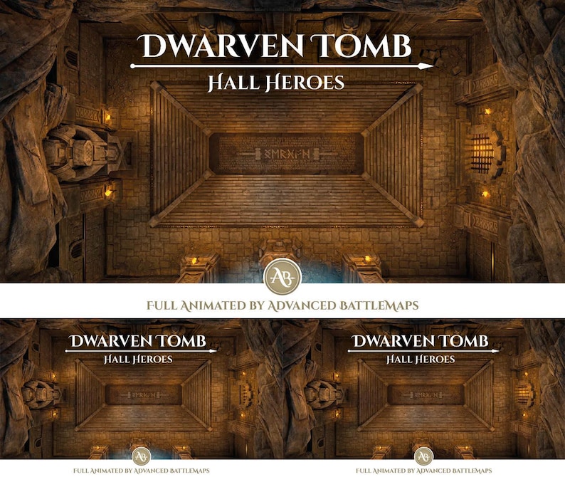 Animated Battlemap | Dwarven Tomb - Complete Map-set - Dungeon and ...