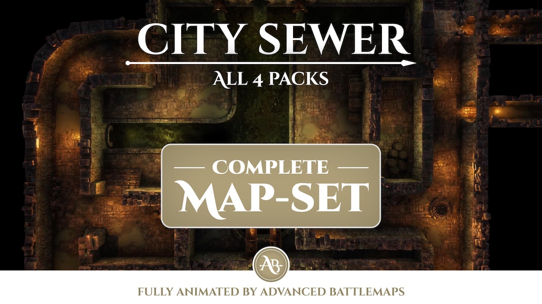 Animated Battlemap | City Sewer - Complete Map-set - Dungeon and ...
