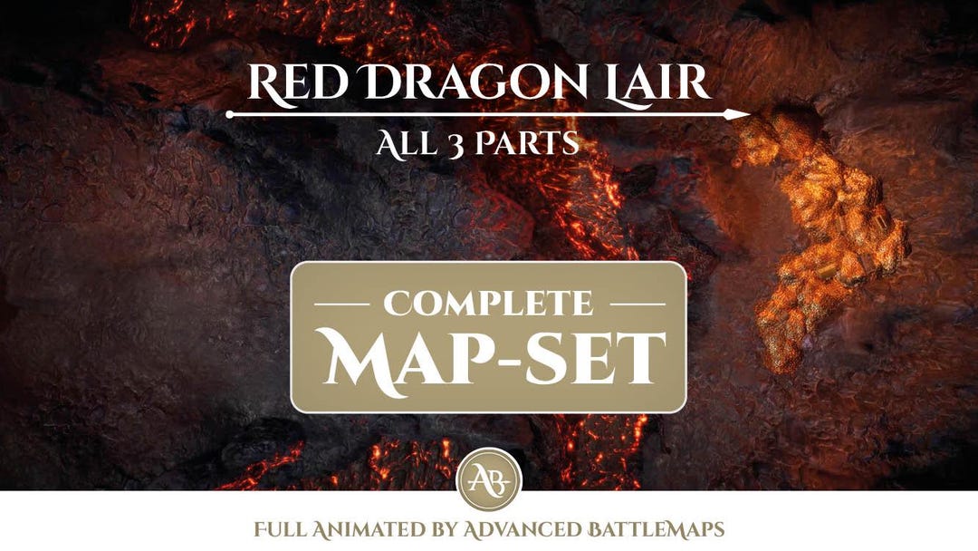 Animated Battlemap | Red Dragon Lair - Complete Map-set - Dungeon and ...