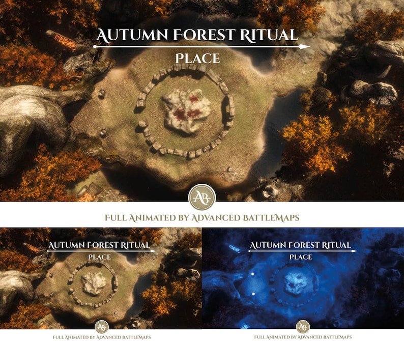 Animated Battlemap | Autumn Forest Ritual - Complete Map-set - Dungeon ...