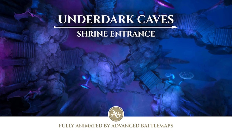 Animated Battlemap | Underdark Caves - Part 3/4 Shrine Entrance - Dungeon and Dragons - Etsy