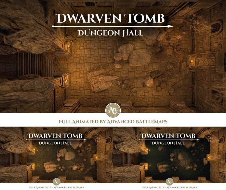 Animated Battlemap | Dwarven Tomb - Complete Map-set - Dungeon and ...