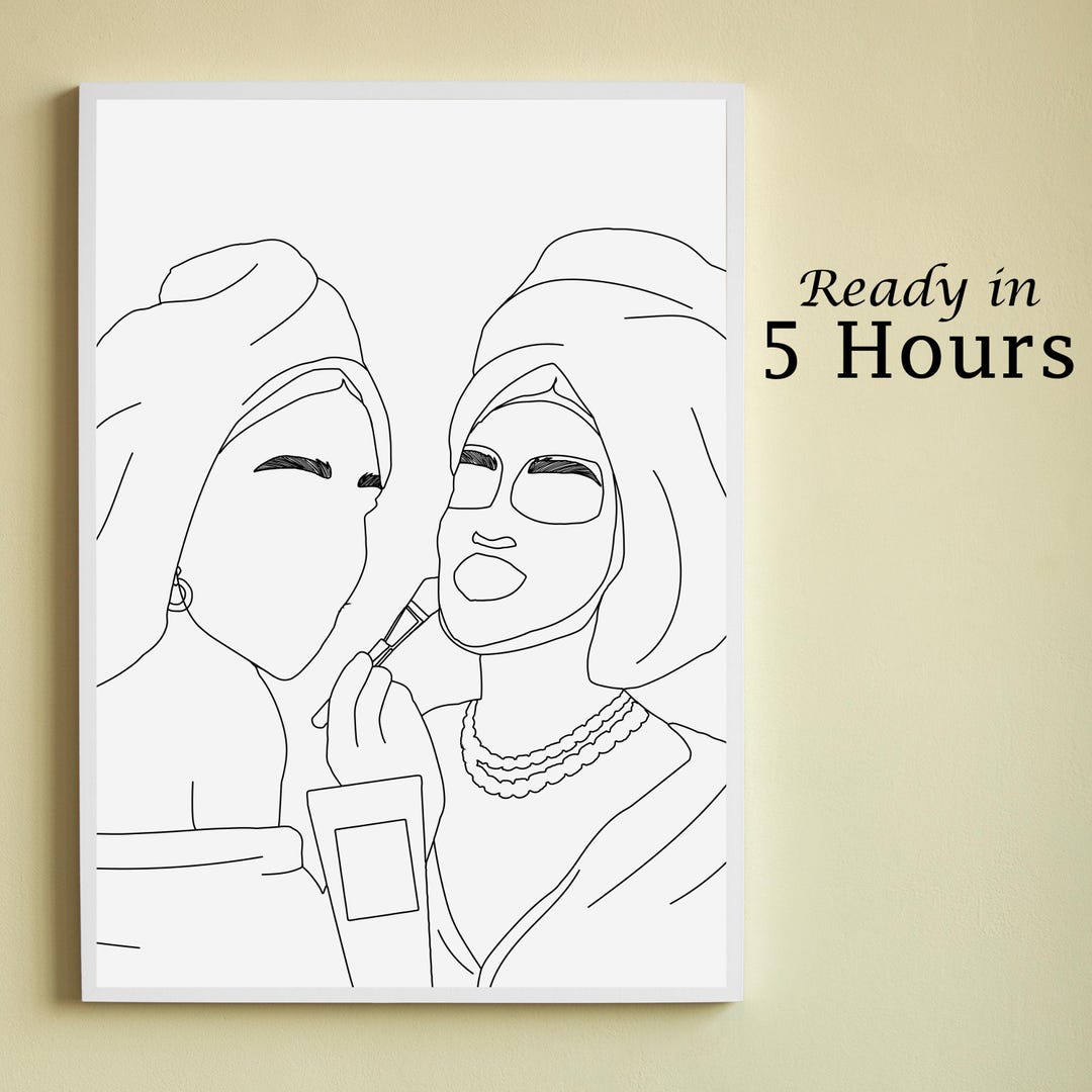 Custom Line Art Drawing, Custom Line From Photo, Custom Couple Gift ...