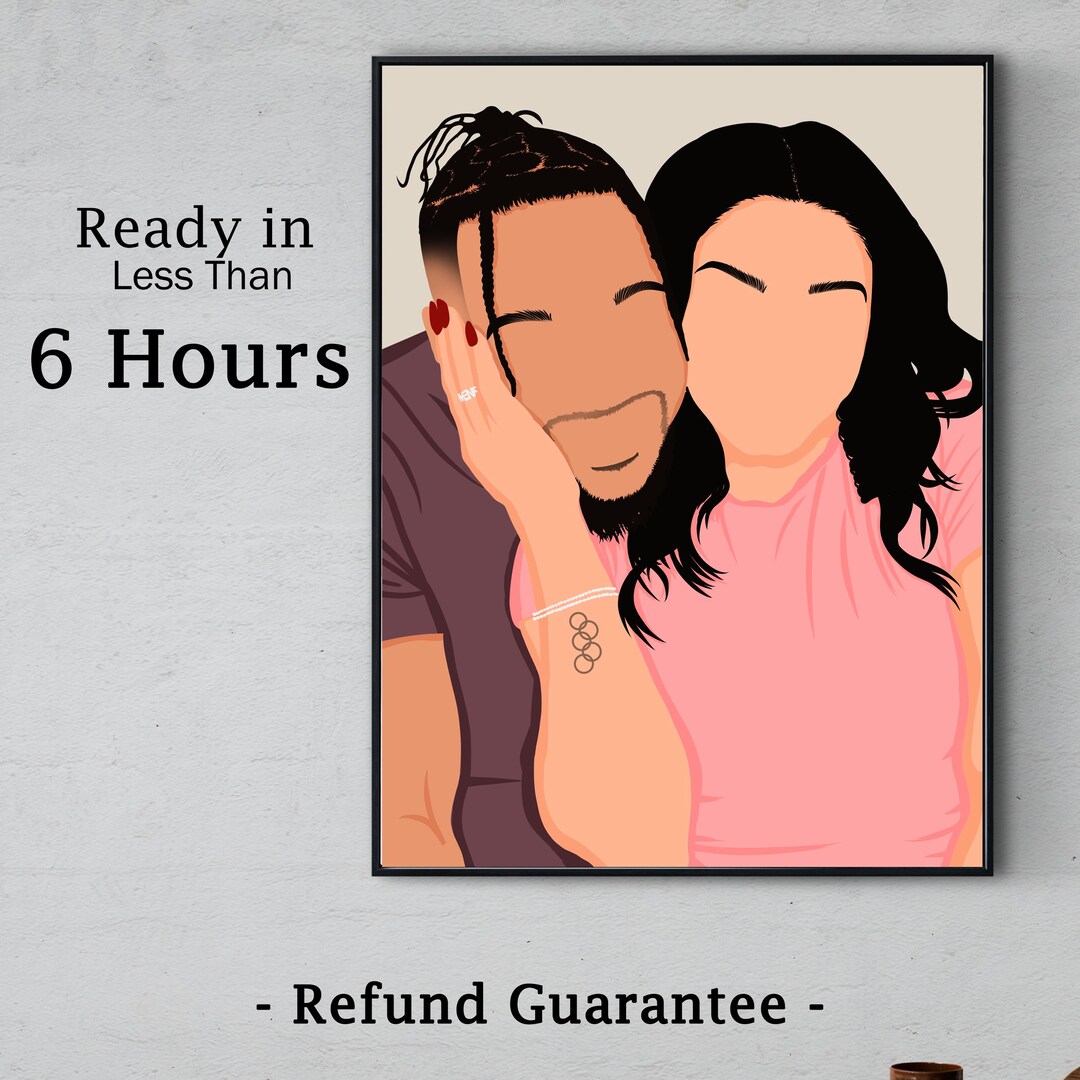Custom Couple Portrait, Photo Illustration, Custom Faceless Portrait ...