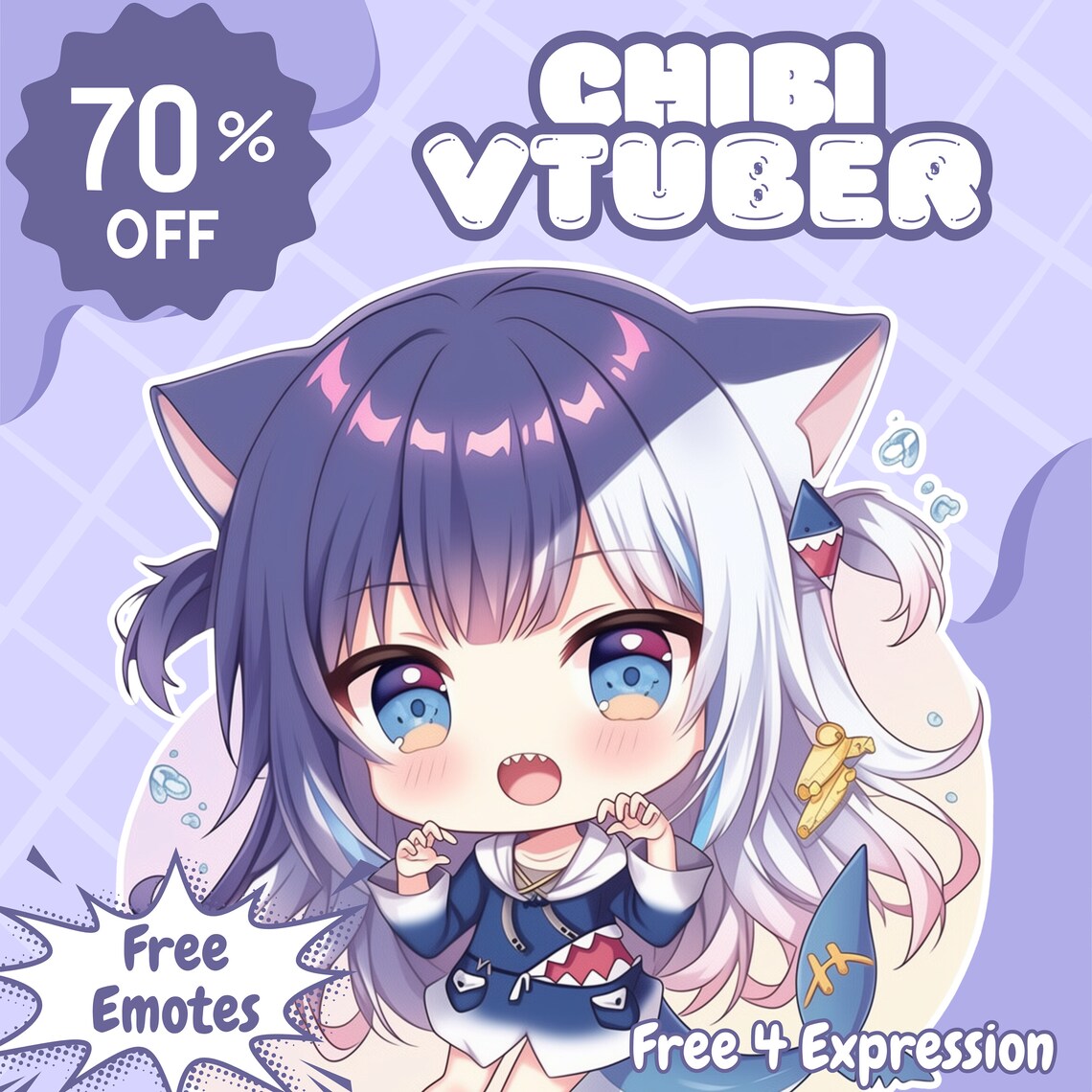 CUSTOM CHIBI VTUBER Vtuber Model Commercial Use Custom Live2d Vtuber ...