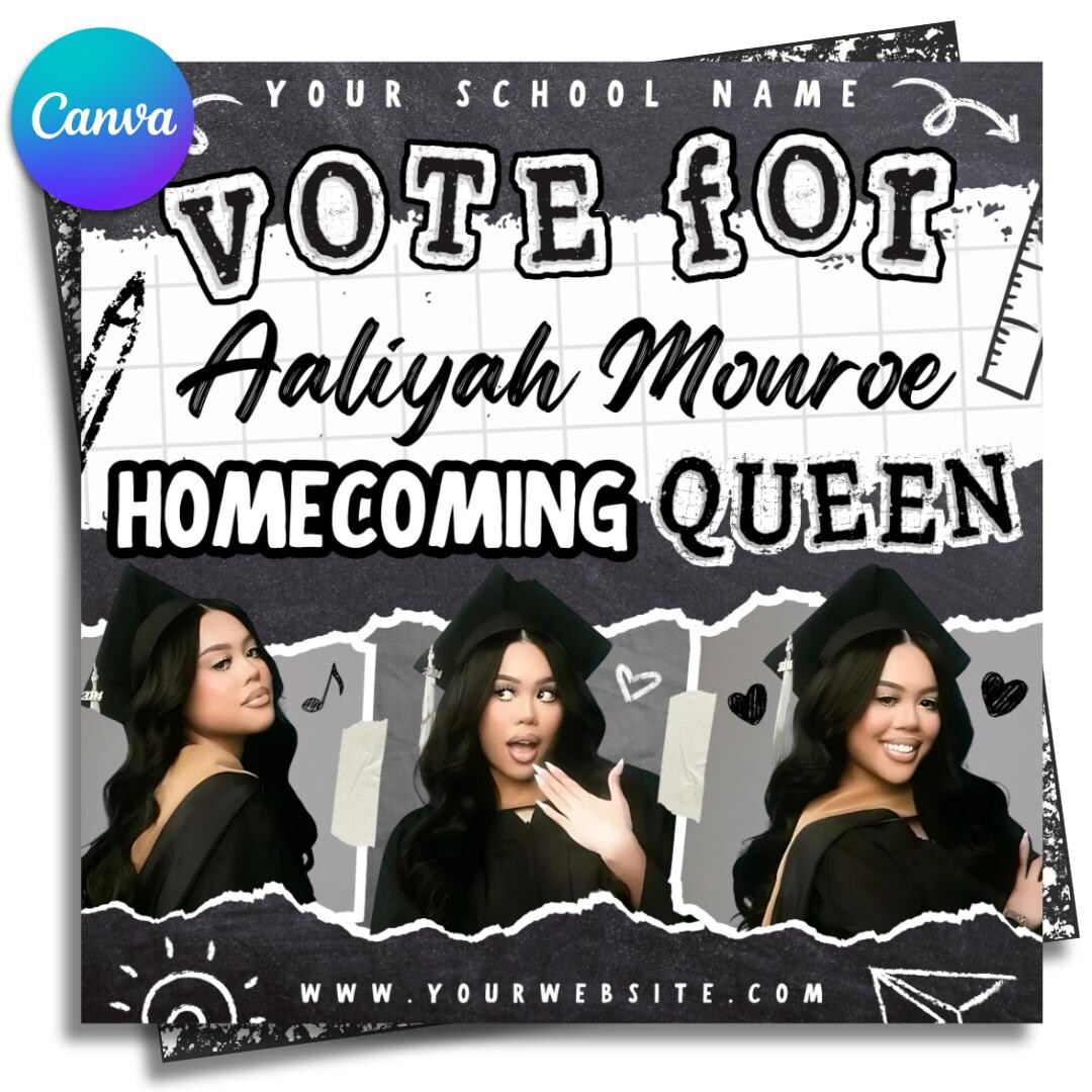 Homecoming Queen Flyer Template, Homecoming Campaign Flyer, HOCO Vote ...