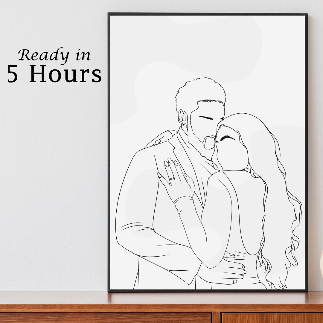 Custom One Line Drawing, One Line Portrait, Personalized Drawing ...