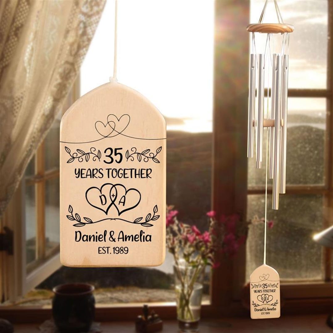 Personalized 35th Anniversary Wind Chime, Custom Names - Etsy