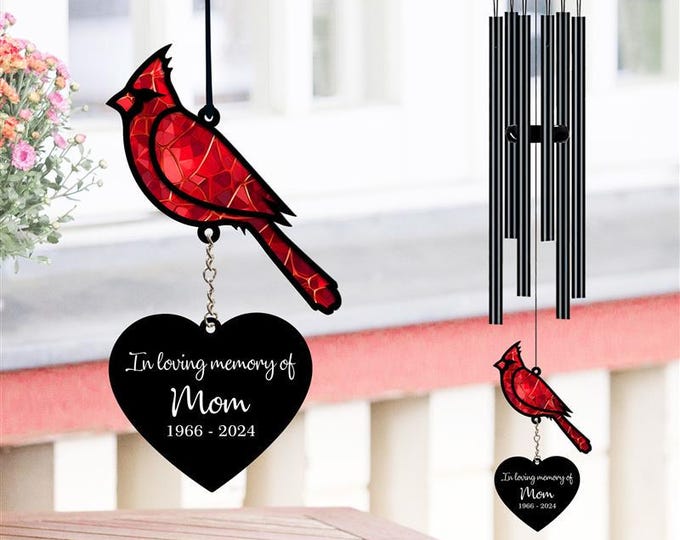 Fused Glass Tree and Cardinal Window Sill Art, Curved Tree Art ...