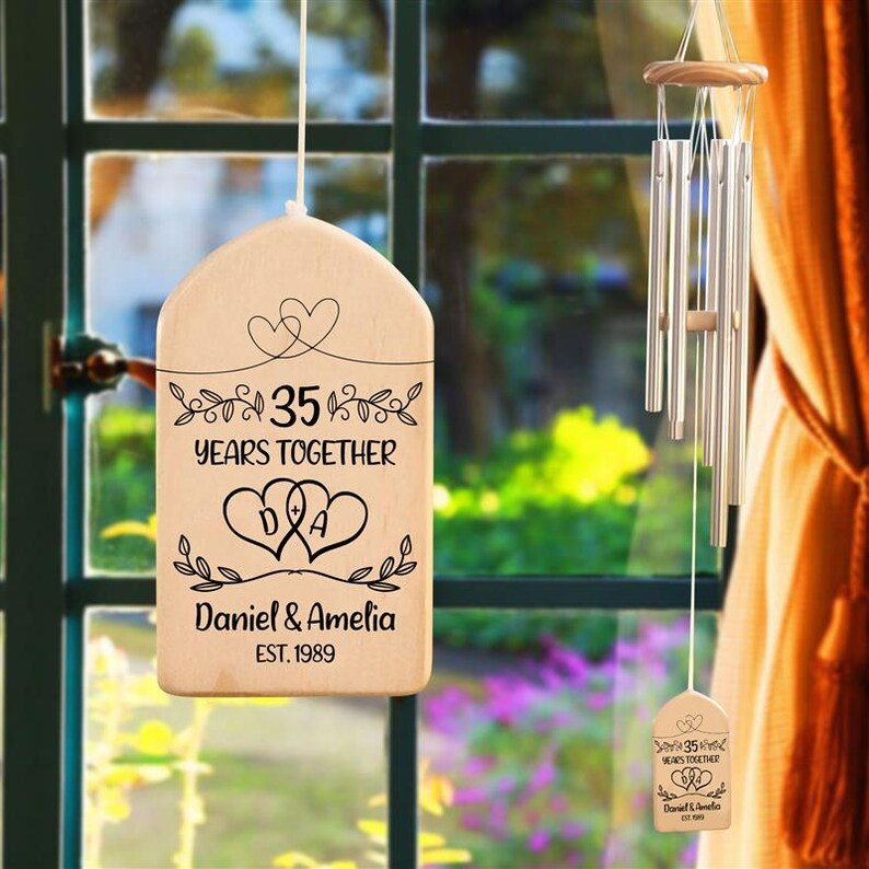 Personalized 35th Anniversary Wind Chime, Custom Names - Etsy
