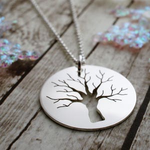 Sturdy Oak Tree Pendant Woodland Jewelry in Sterling Silver | Etsy