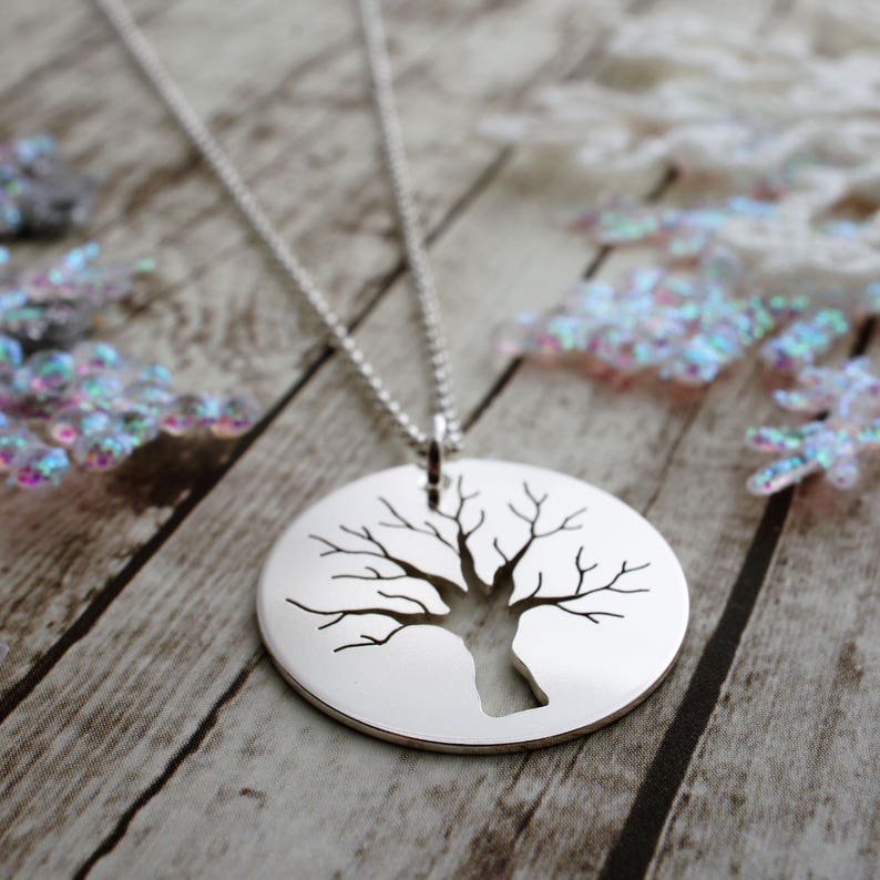 Sturdy Oak Tree Pendant Woodland Jewelry in Sterling Silver | Etsy