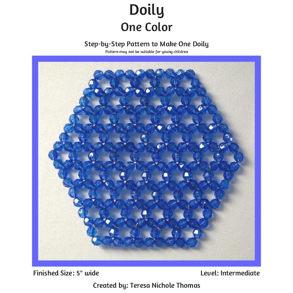 Beaded Doily - One Color Beading Pattern / Tutorial PDF Step-by-step ...