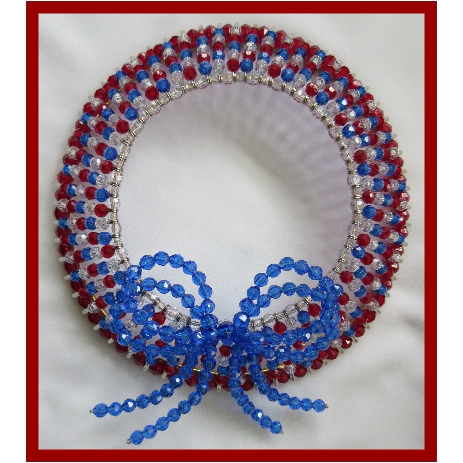 Patriotic Beaded Wreath Safety Pin and Beading Pattern / Tutorial PDF ...