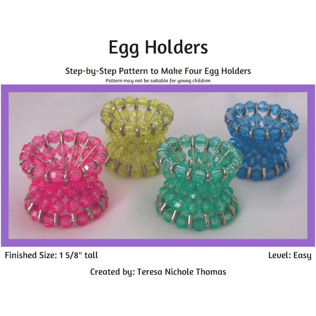 Easter Egg Holders Safety Pin and Beading Pattern / Tutorial PDF Step ...