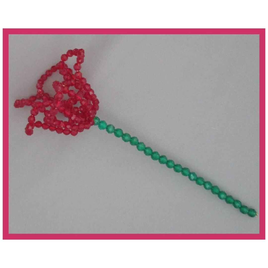 Rose Flower Beading Pattern (9 1/4" Tall) / Tutorial PDF Step-by-step ...