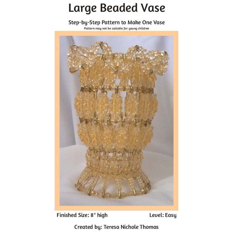 Large Vase Beading Pattern / Tutorial PDF Step-by-step Detailed ...