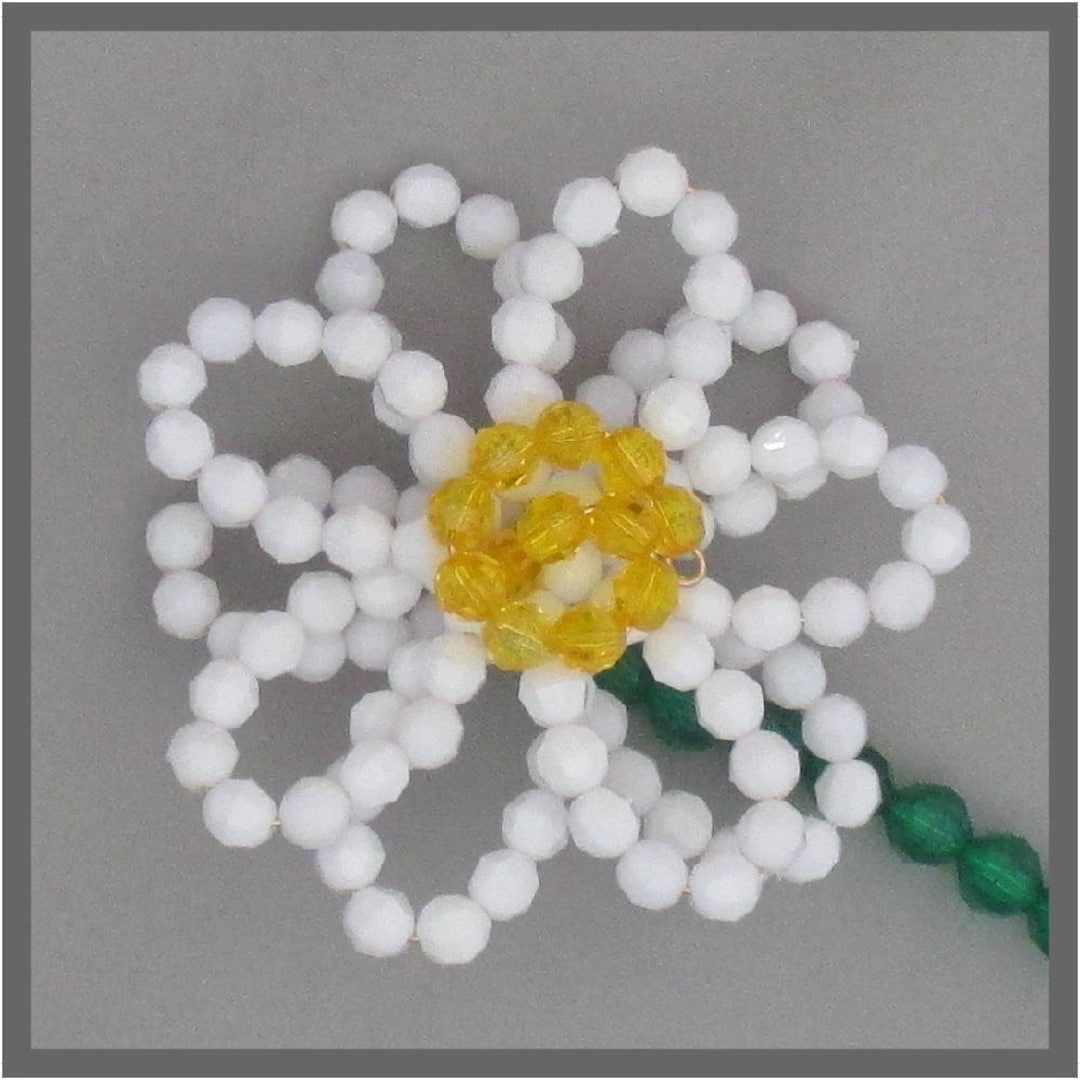 Daisy Flower Beading Pattern (8" Tall) / Tutorial PDF Step-by-step ...