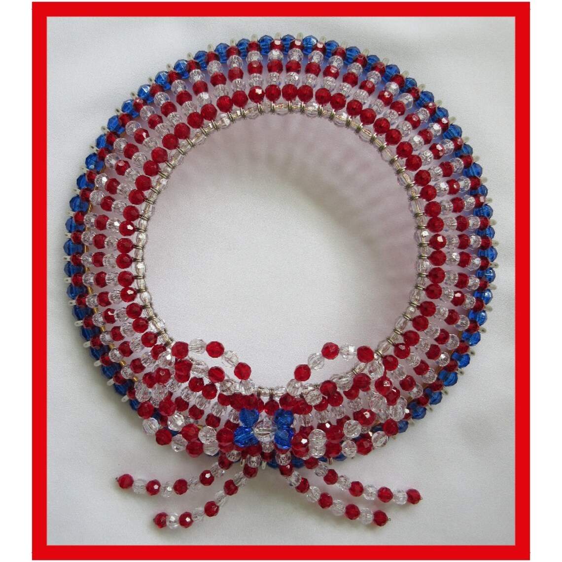 Americana Beaded Wreath Safety Pin and Beading Pattern / Tutorial PDF ...