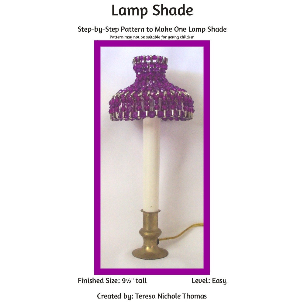 Lamp Shade Safety Pin and Beading Pattern / Tutorial PDF Step-by-step ...