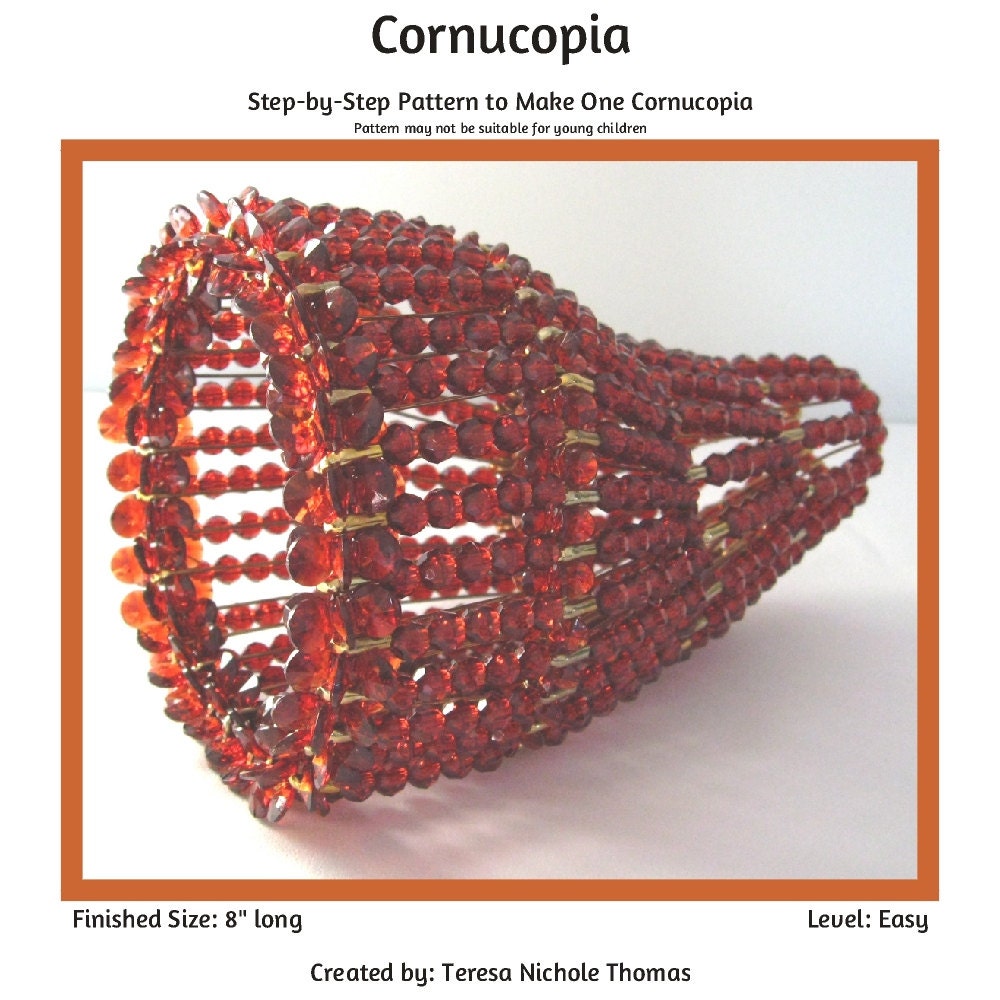 Cornucopia / Horn of Plenty Safety Pin and Beading Pattern / Tutorial ...