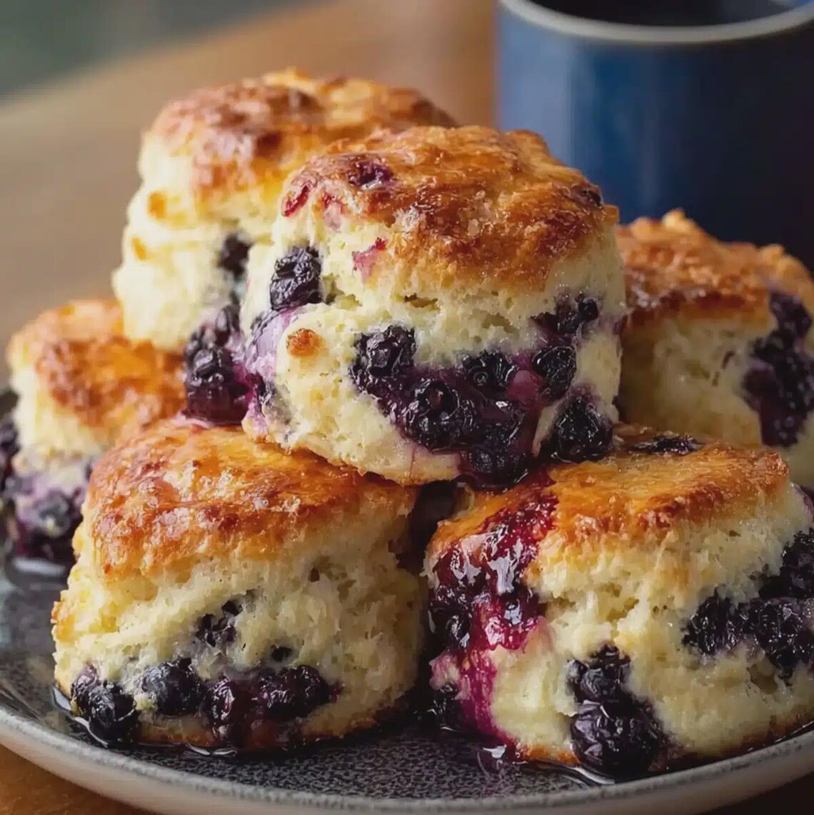 Fluffy Blueberry Biscuits - Digital Recipe Card | Printable PDF | Quick ...