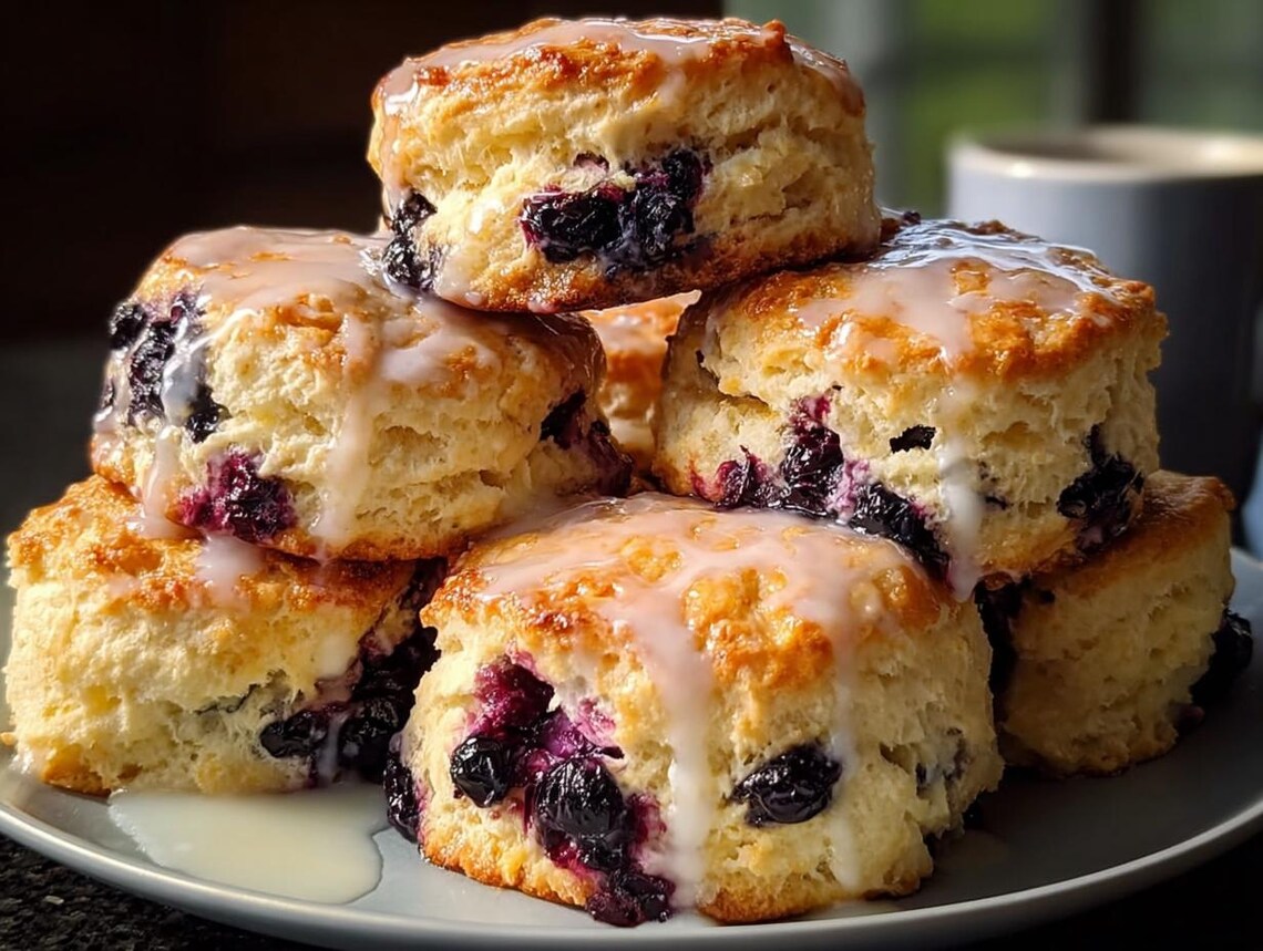 Fluffy Blueberry Biscuits - Digital Recipe Card | Printable PDF | Quick ...