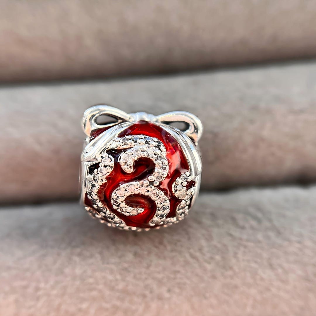 925 Silver Red Christmas Souvenir String of Beads;red Enamel Handmade ...