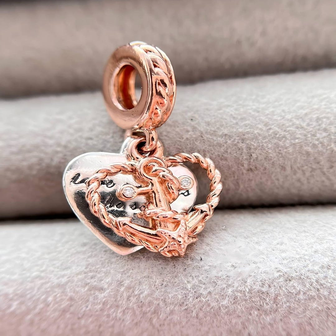 Rose Gold Boat Anchor Charm: Bracelet Accessory - Etsy