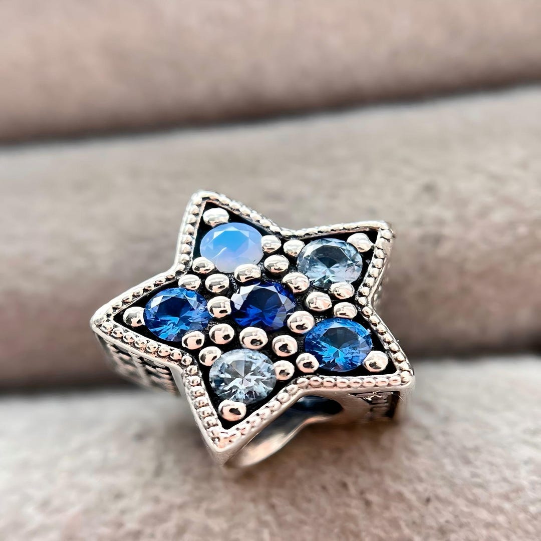 925 Silver Star String of Beads;densely Inlaid Five-pointed Star - Etsy