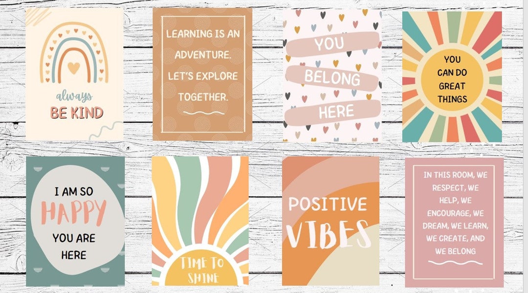 Positive Boho-inspired Classroom Posters - Etsy